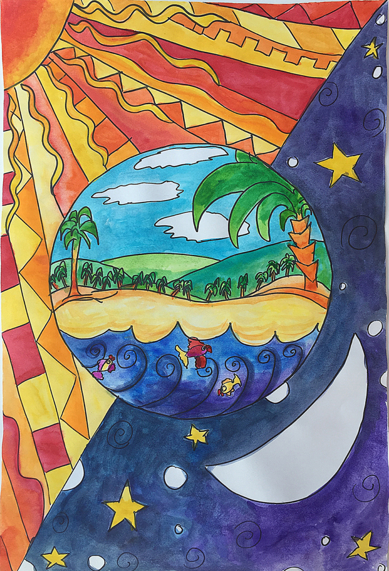 Let There Be Light! - drawing and painting art lesson - Christian Art ...