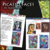 Picasso Faces - Portraits on Black Paper With Oil Pastels - Christian ...