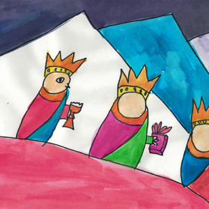 The Three Kings - Drawing and Painting art lesson - Christian Art Lessons