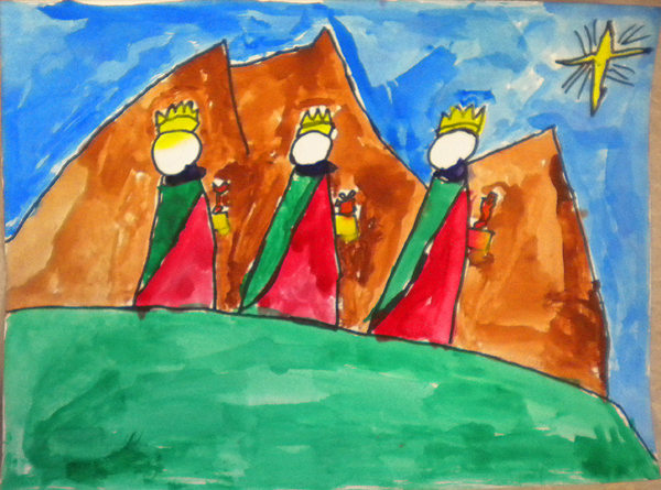 The Three Kings - Drawing and Painting art lesson - Christian Art Lessons