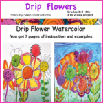 Drip Watercolor and Mixed Media Wildflower PDF Art Lesson - Christian ...