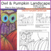 Owl & Pumpkin Landscape - Drawing in Oil Pastel PDF Art Lesson ...