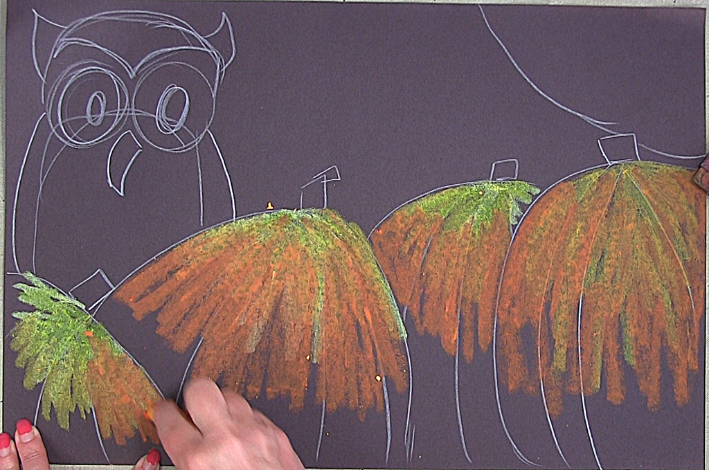 Owl & Pumpkin Landscape - Christian Art Lessons