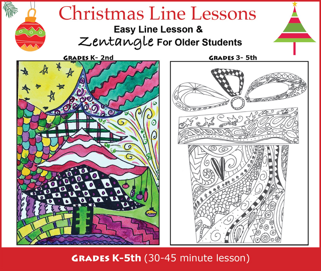 Christmas Doodle Zentangle Art Lesson - Christian Art Lessons