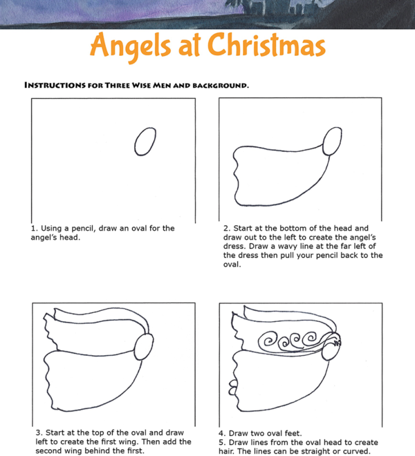 Angels At Christmas - Christian Art Lessons