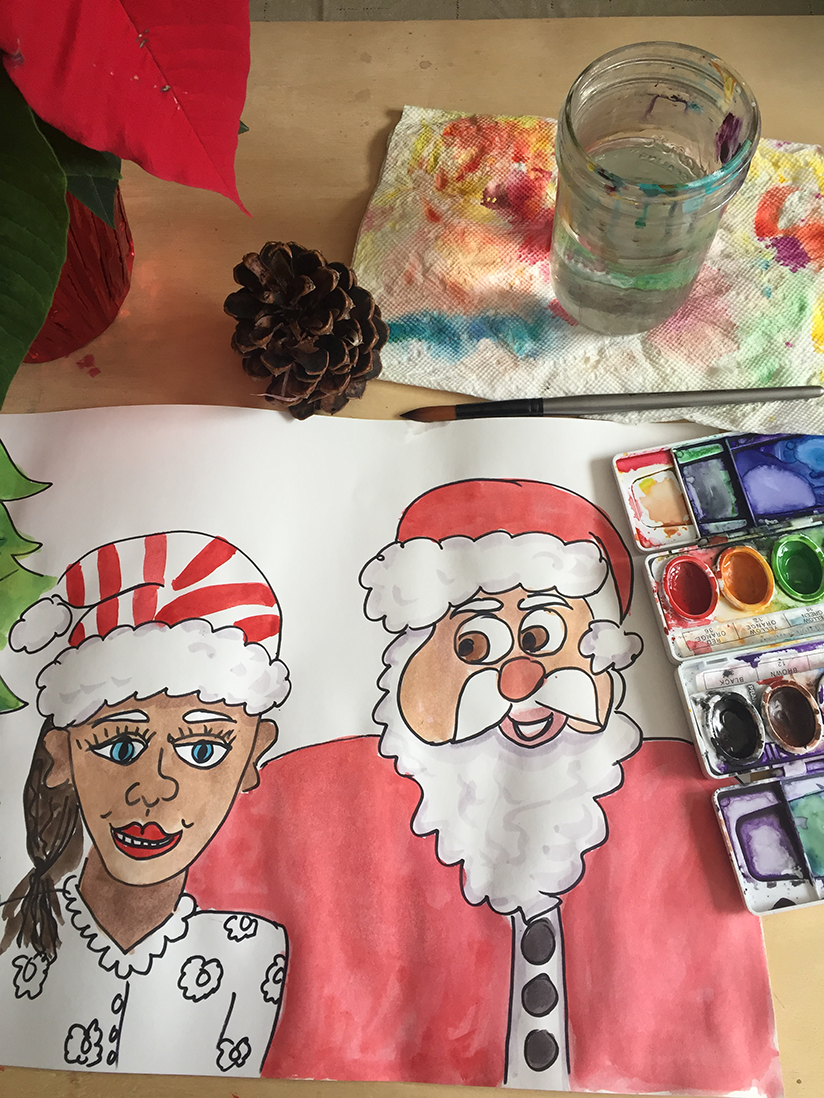 Selfie With Santa - Christian Art Lessons