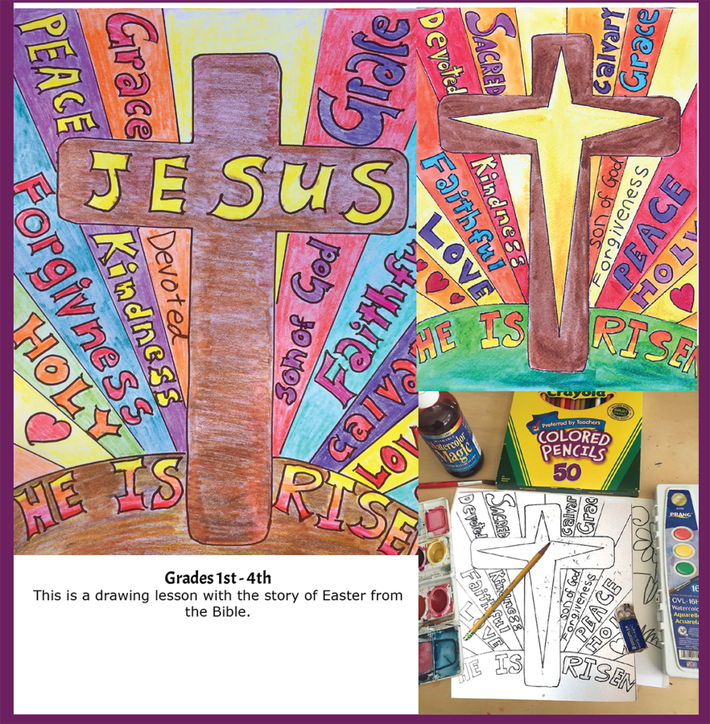 Easter Cross Art and Bible Story of the Last Supper - Christian Art Lessons