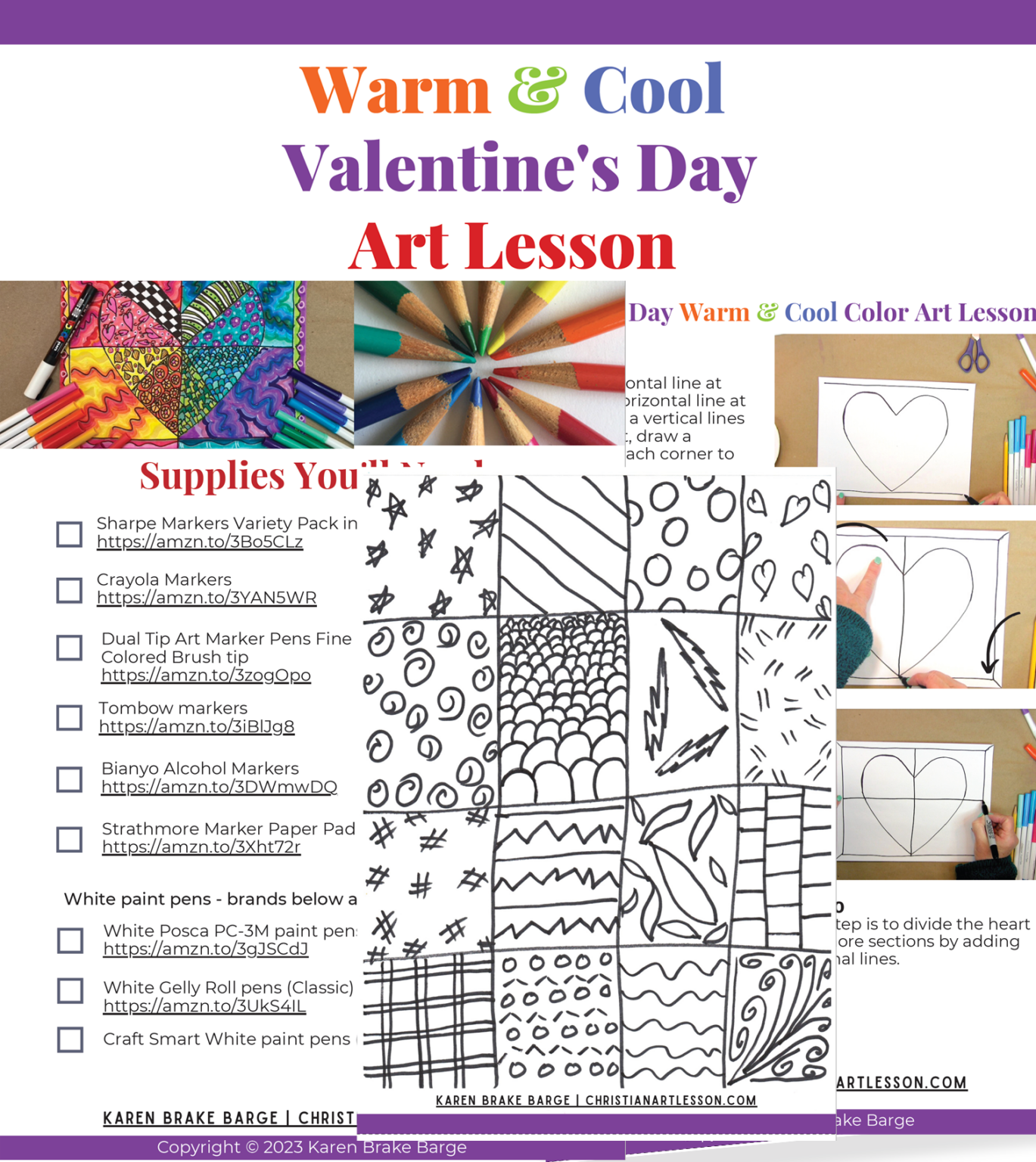 Valentine’s Day Warm & Cool Color Art Lesson - Christian Art Lessons