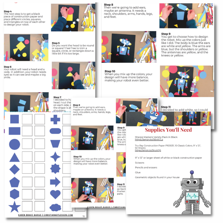 Build A Geometric Robot Art Lesson - Christian Art Lessons