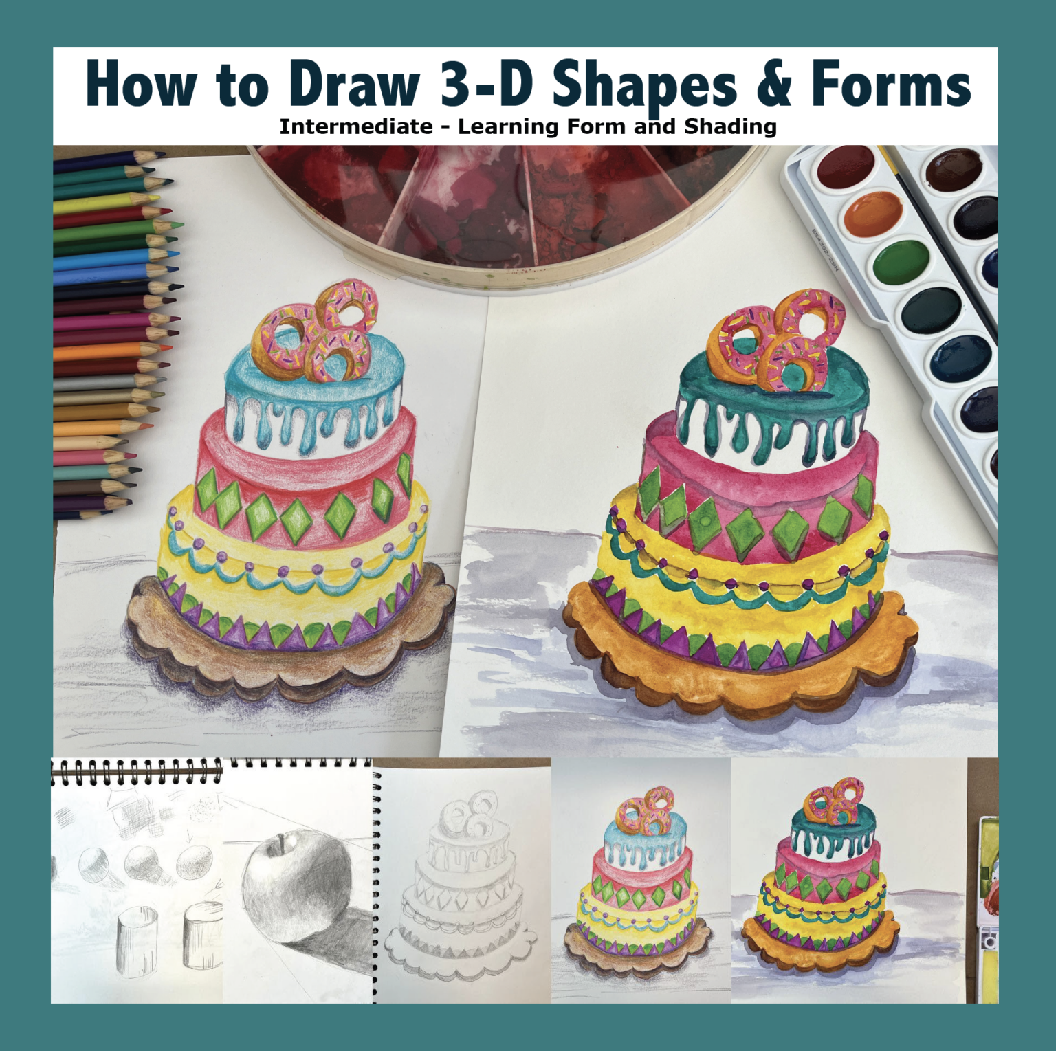 How to Draw 3 Dimensional Shapes Video Class - Christian Art Lessons